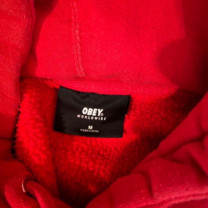 Obey Red Obey Eyes Hoodie | Grailed