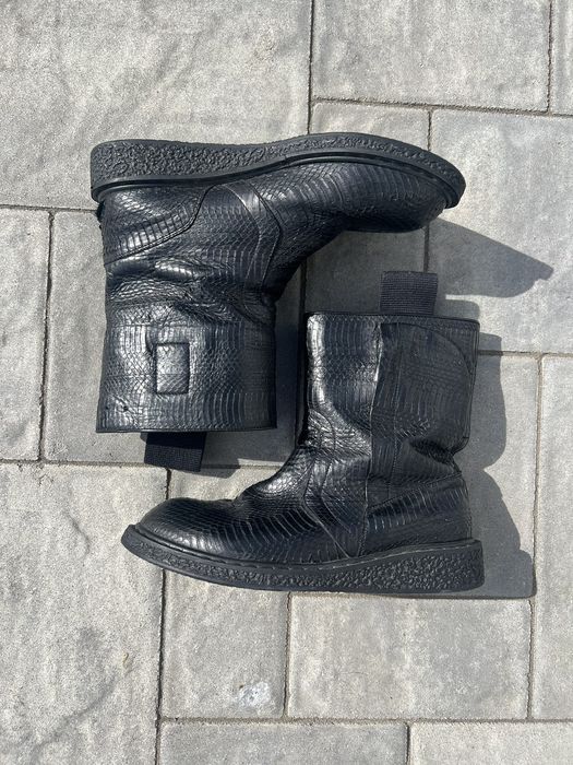 Rick Owens 2009 Rick Owens Strutter Snakeskin Python Boots | Grailed