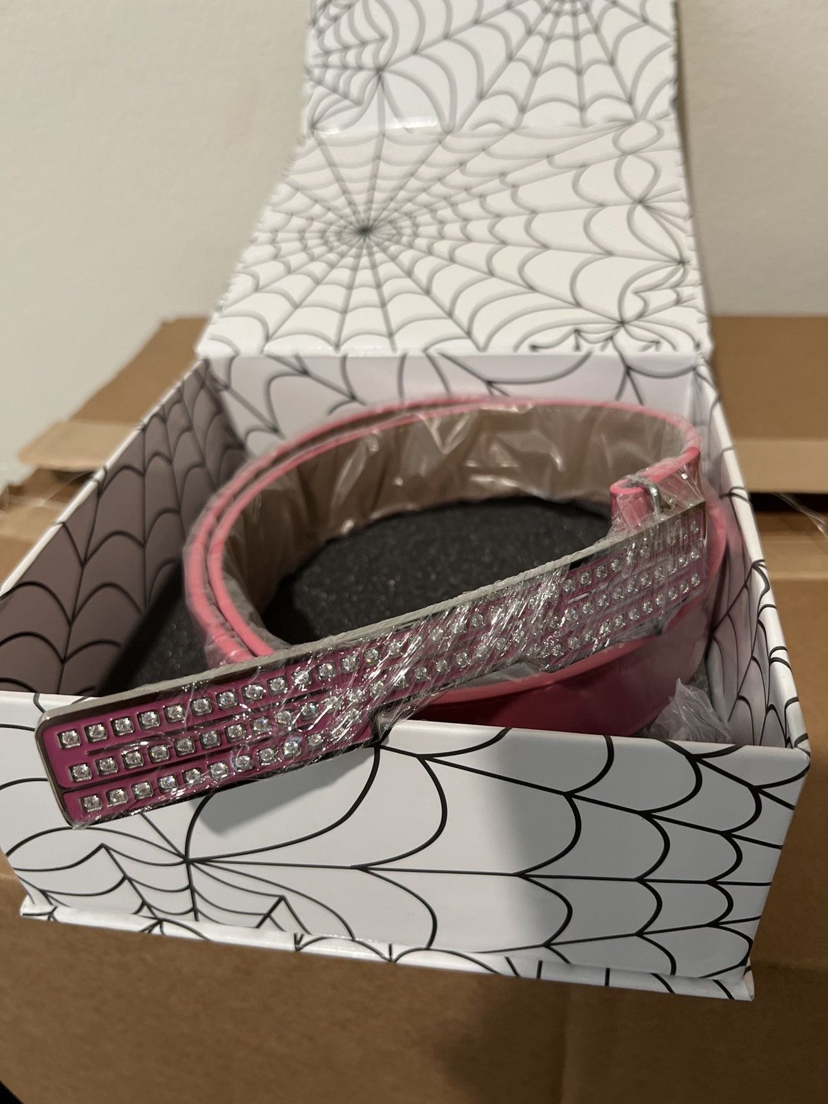 Streetwear Sp5der “SP5” Rhinestone Belt | Grailed