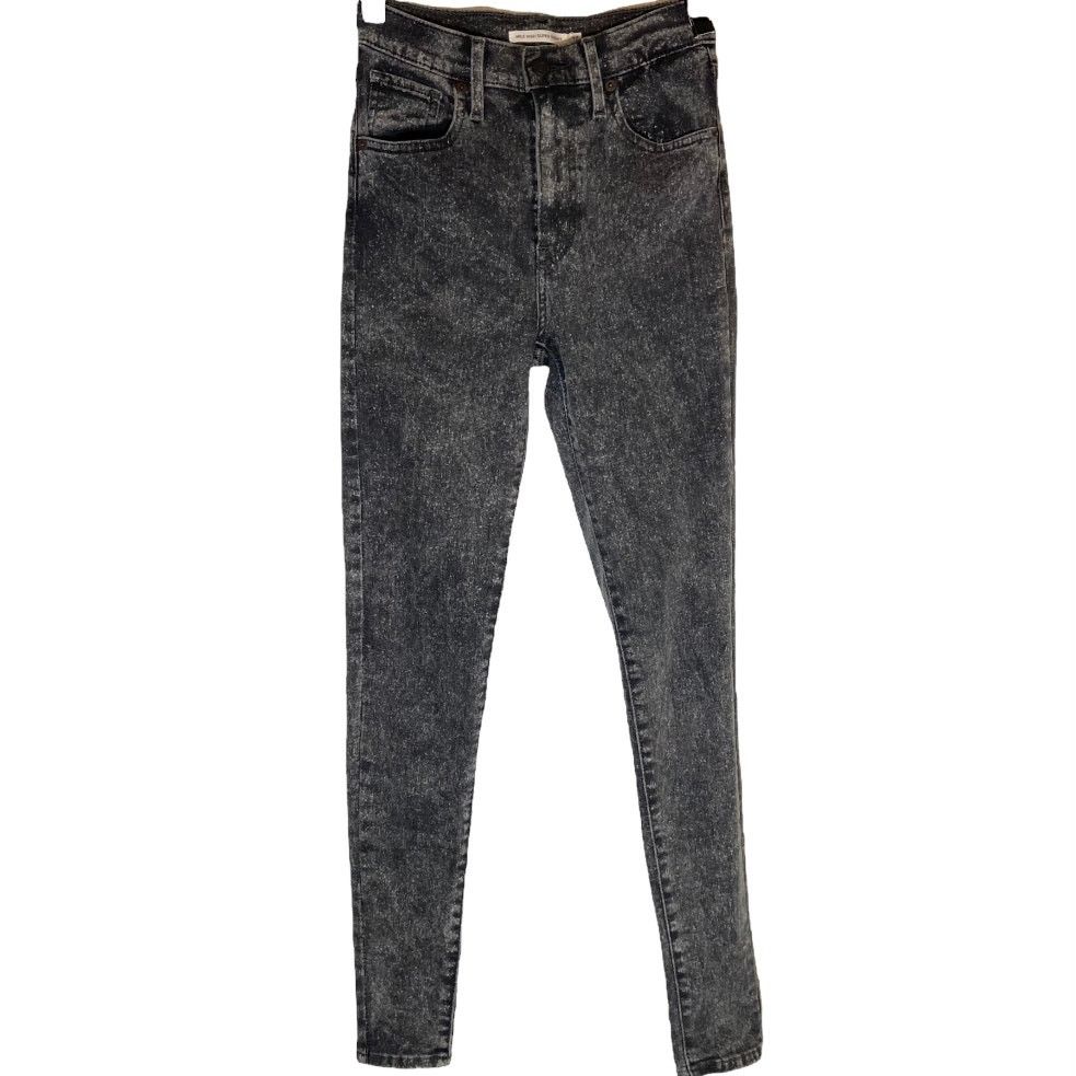 Levi's Levi's Mile High Super Skinny Black Stone Acid Wash HighRise ...