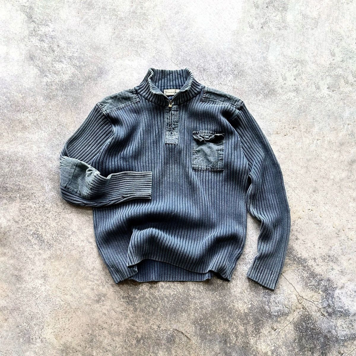 Diesel 00s DIESEL STYLE TYPE STRIPED PATCHWORK RIB KNIT SWEATER Y2K ...