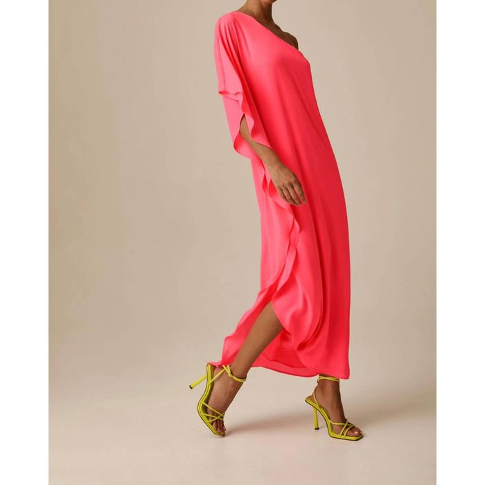 Krisa Draped One Shoulder Maxi Dress In Ultra Pink | Grailed