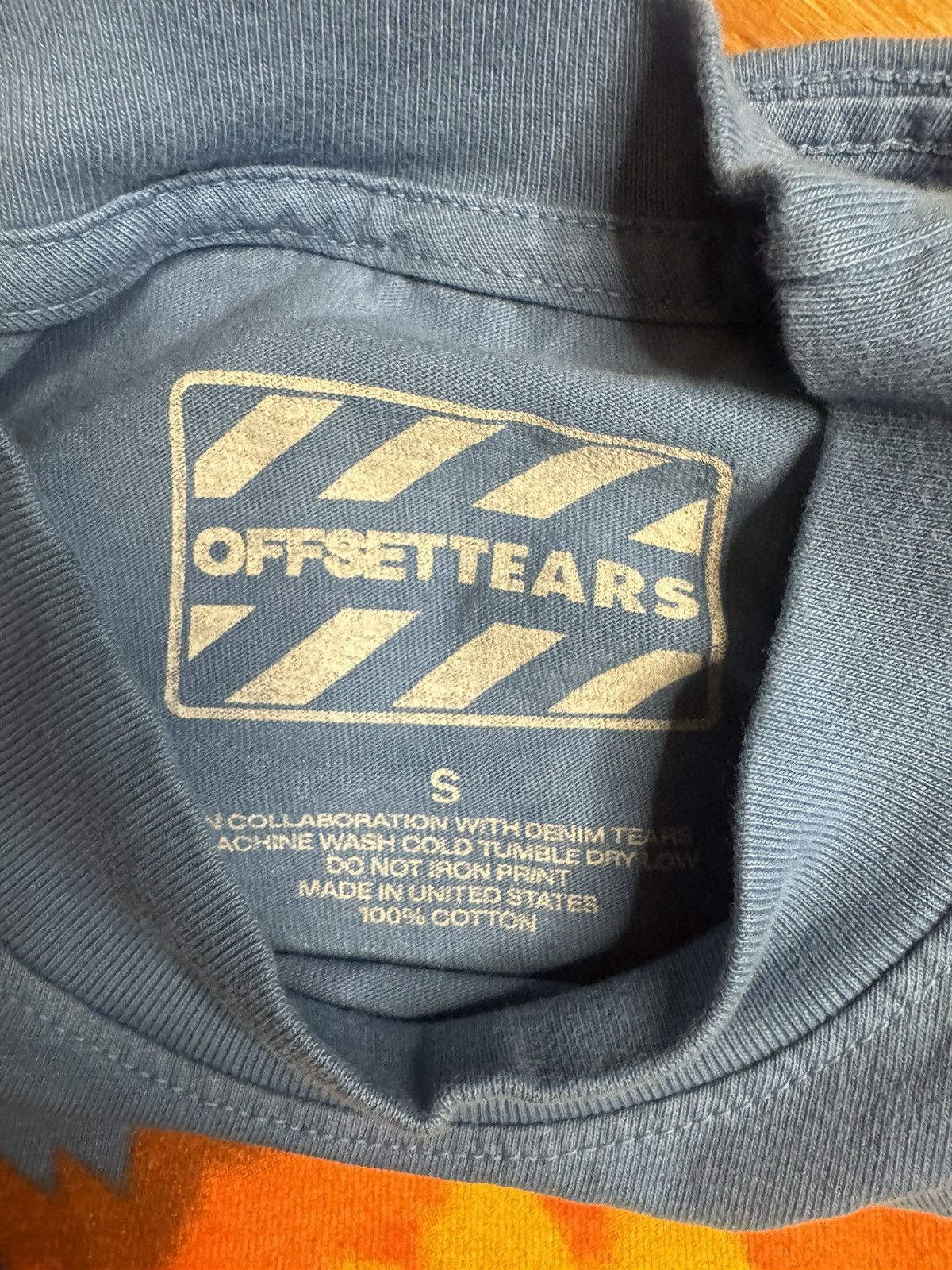 DENIM TEARS Denim Tears Offset Blue Set it Off Tee | Grailed