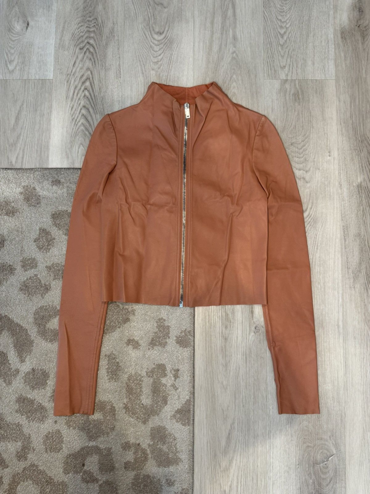 Rick Owens s/s 2017 nwt persimmon leather jacket!! | Grailed