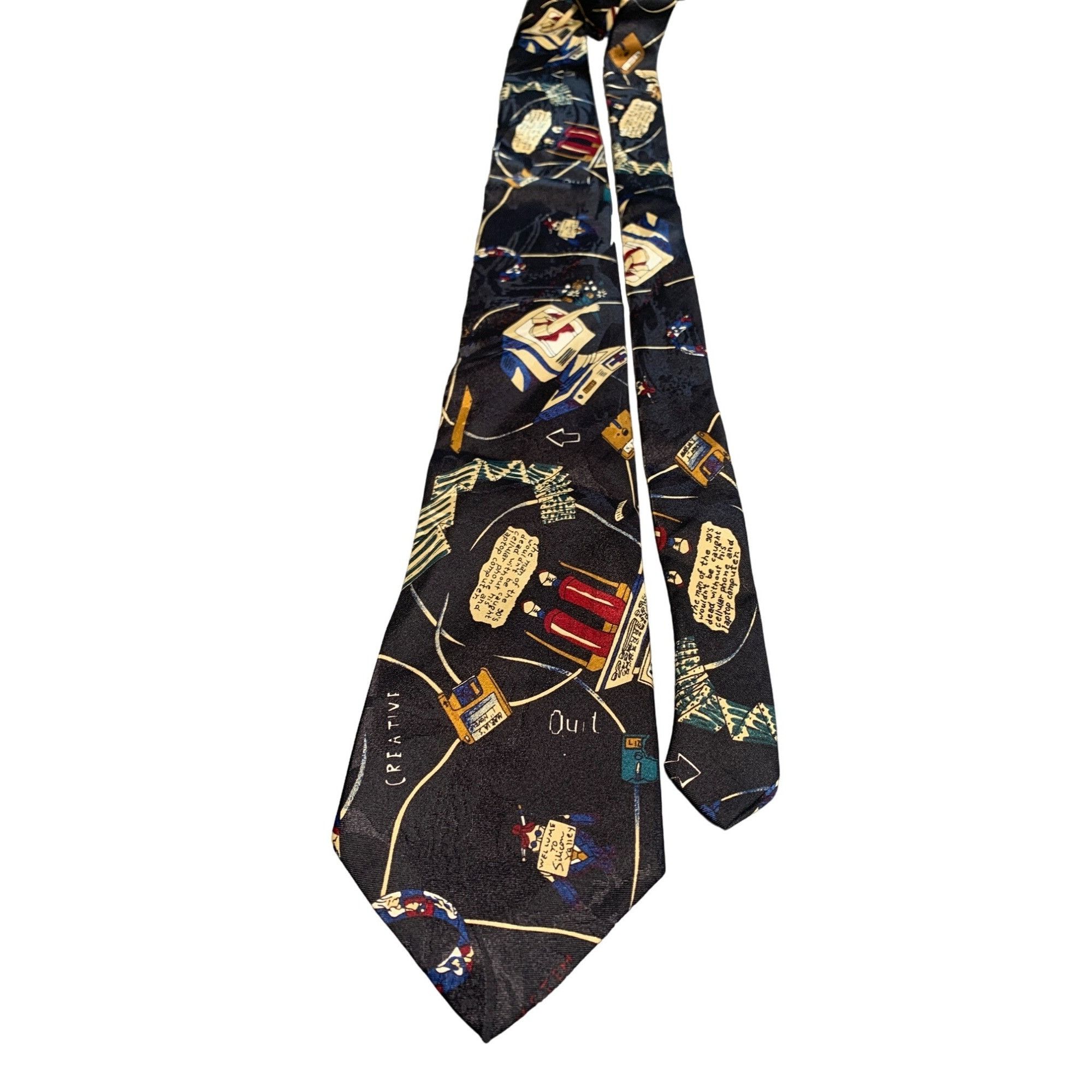 Designer Dimoda Hand Made Novelty Necktie with Computer Pattern Polye ...
