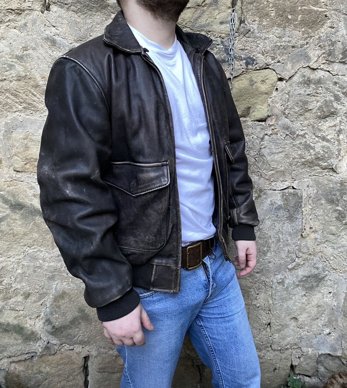 Leather Jacket × Rare × Vintage Rare Vintage 80s Distressed Motorcycle ...