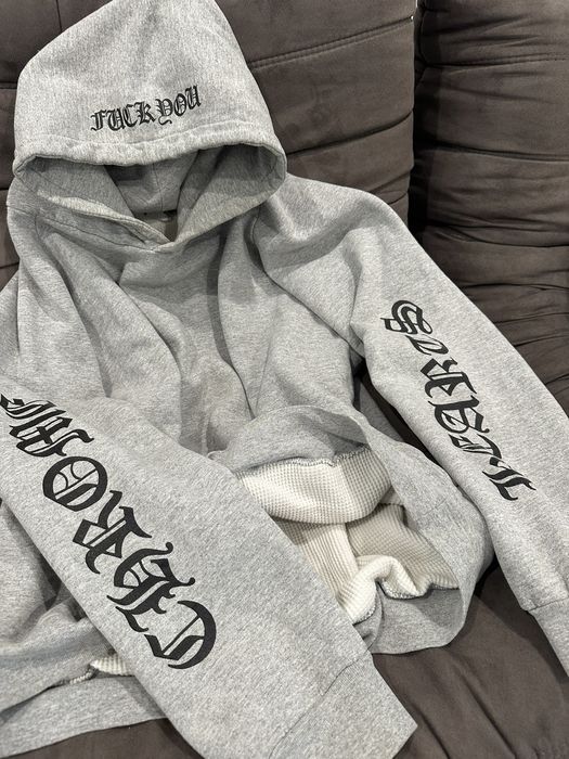 Chrome Hearts Vintage Grey Chrome Hearts Thermal Hoodie | Grailed