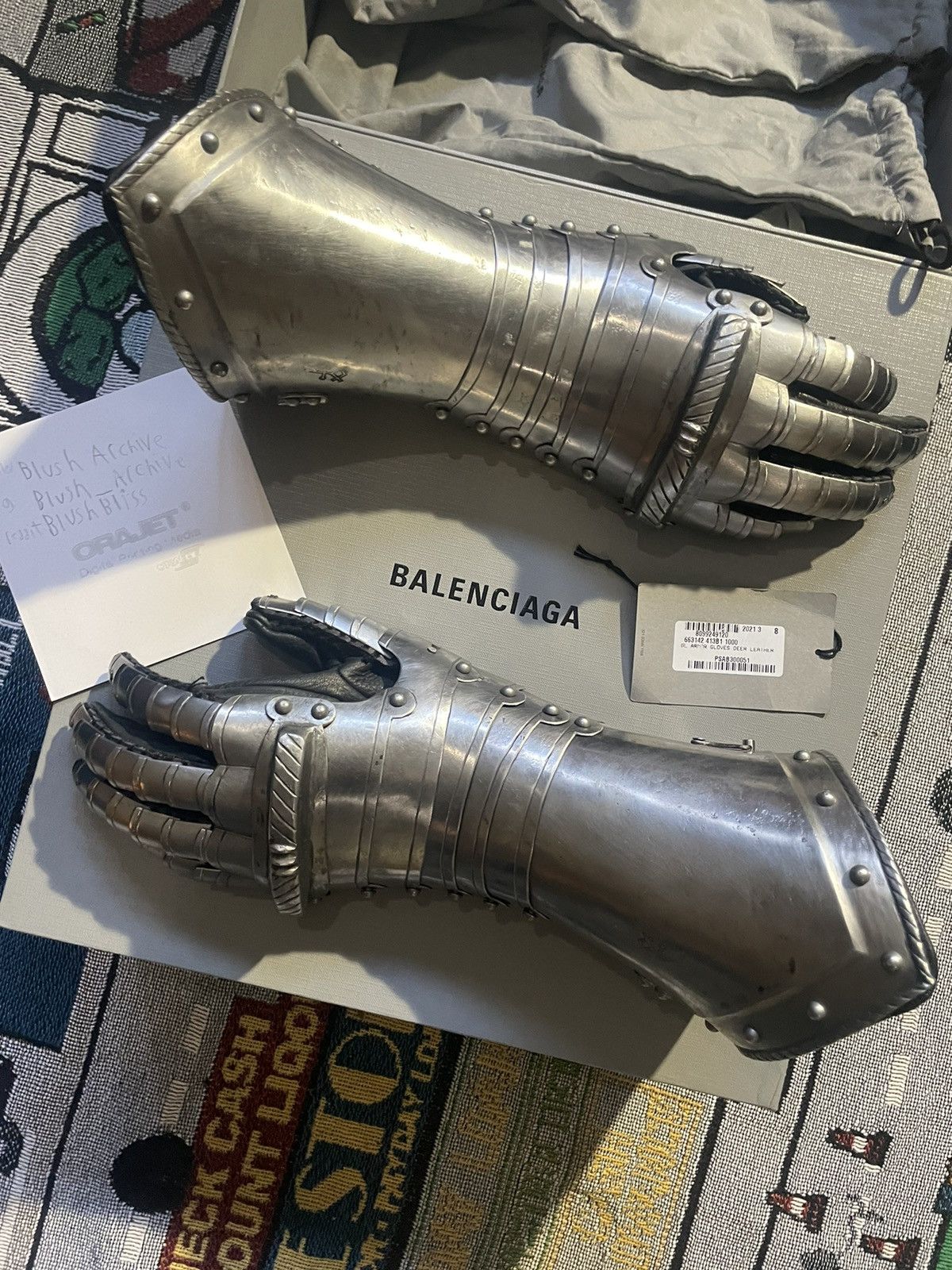 Balenciaga SOLD Balenciaga FW21 Chevalier knight gauntlets / gloves ...