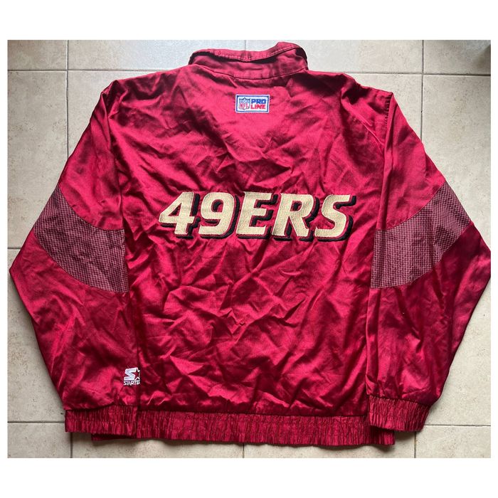 Starter SF 49ers 90s STARTER Track satin jacket L red NFL Pro Line ...