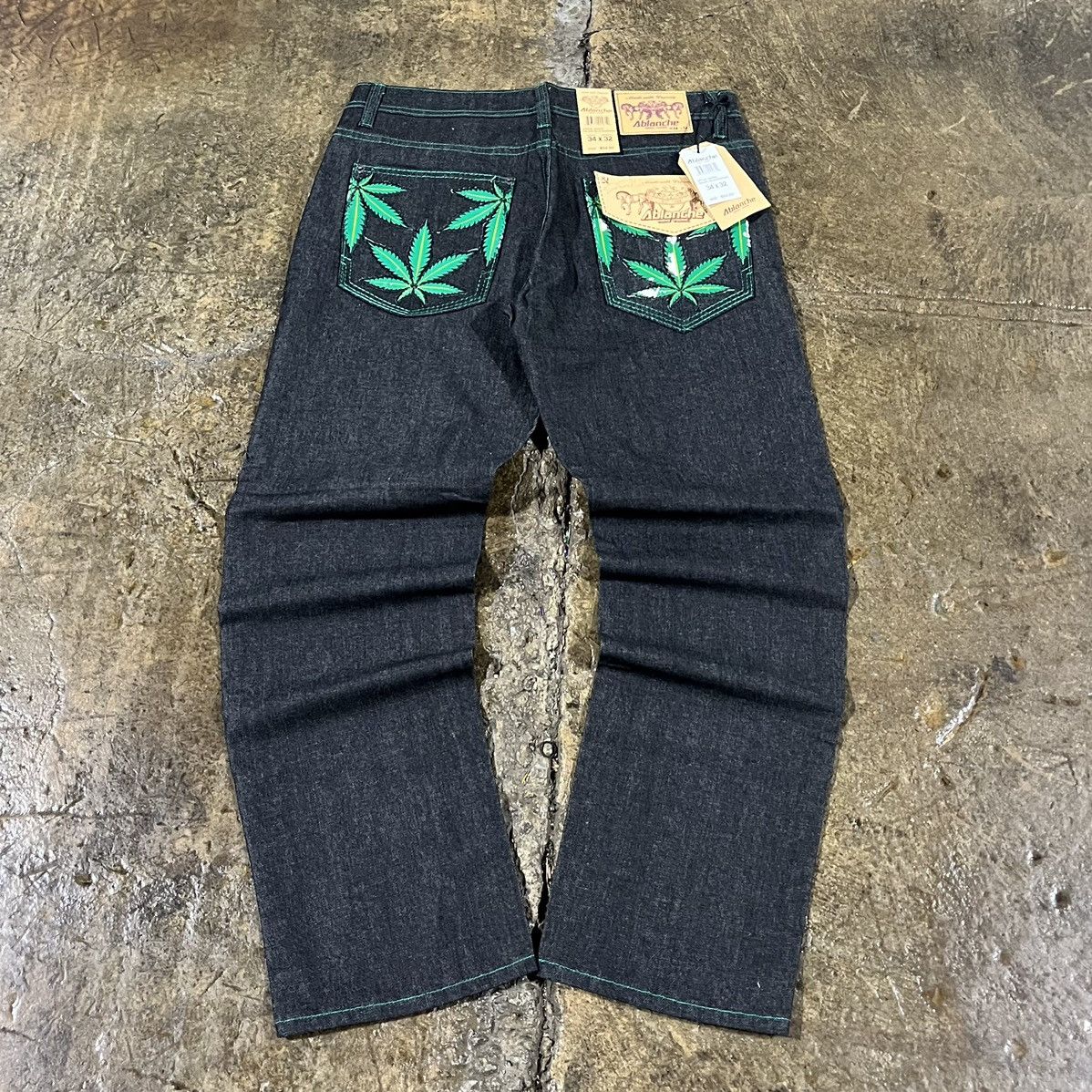 Jnco × Southpole × Vintage Crazy Vintage Y2K Weed Pot Leaf Baggy Skater ...