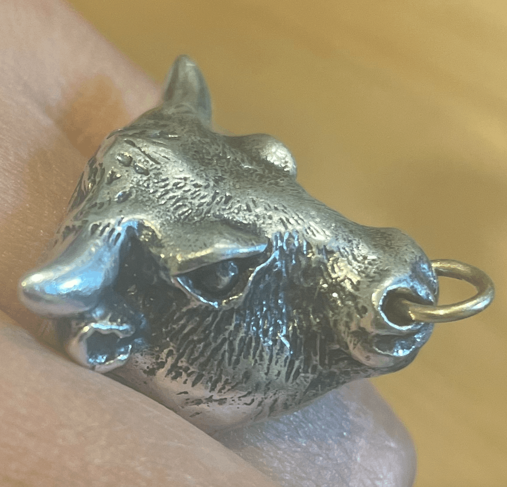 The Great Frog 925 Sterling Silver Bull Ring with 9ct Gold Nose Ring ...