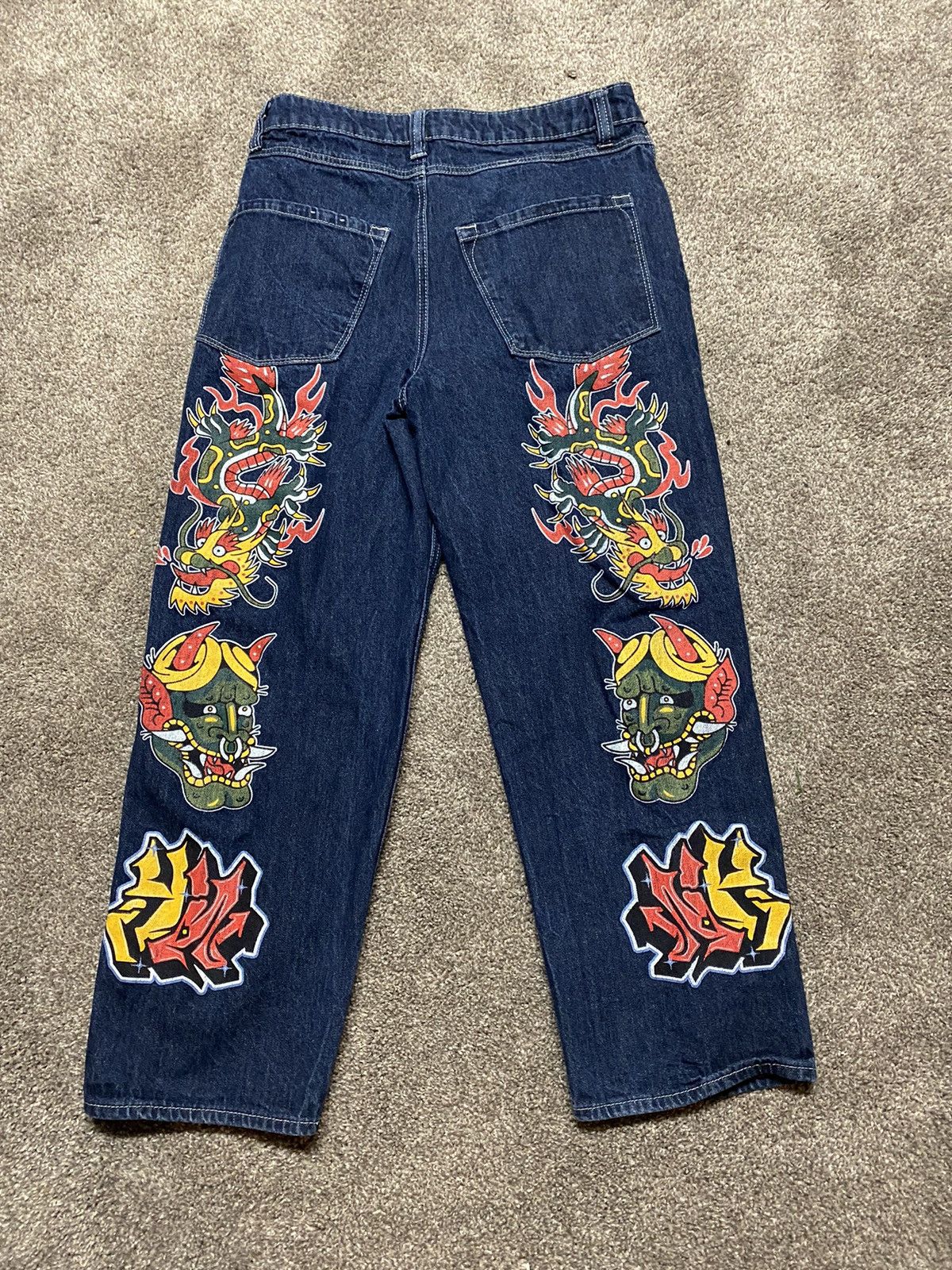 Japanese Brand Dragon Baggy jeans | Grailed