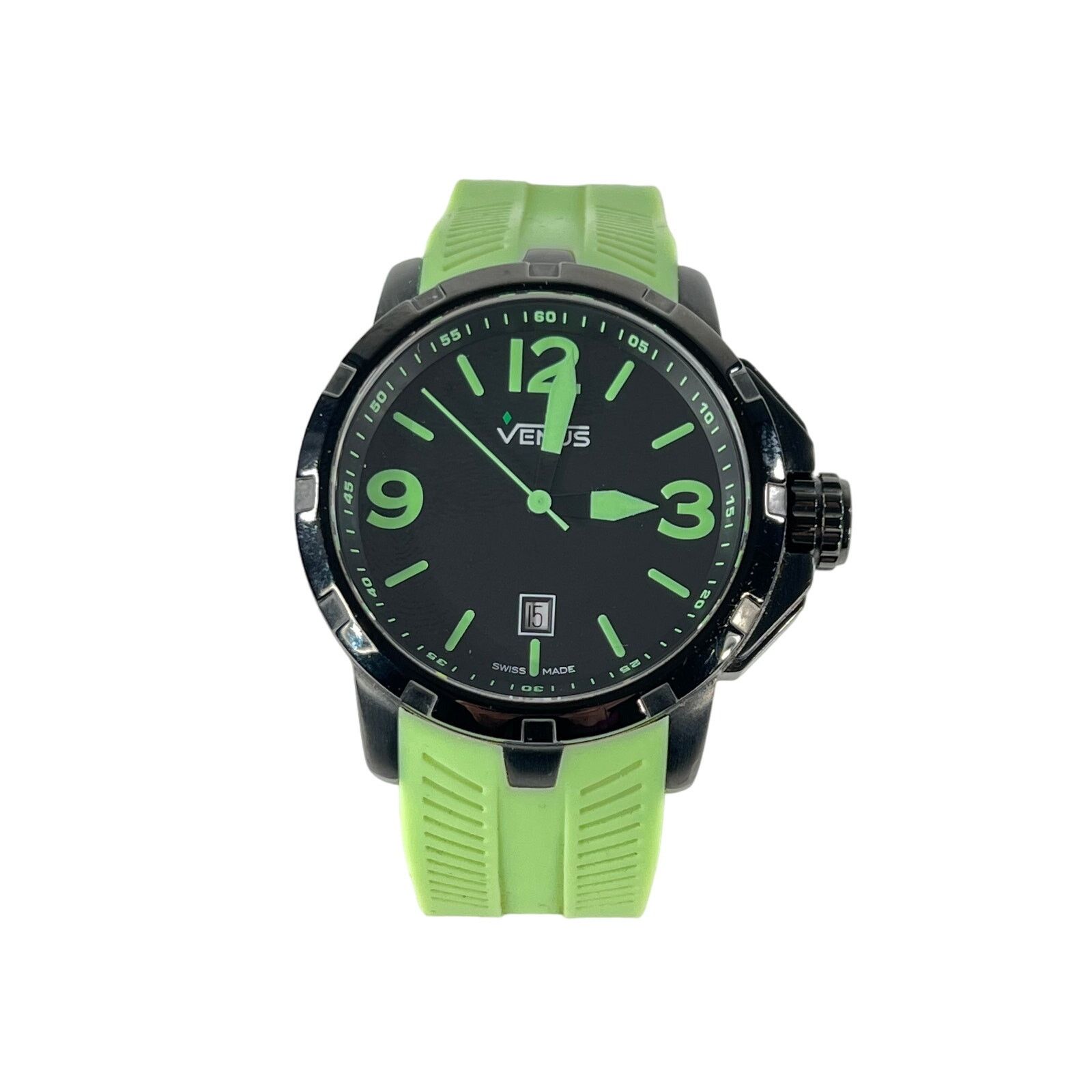 Other Venus Chroma Wristwatch Green Black Quartz Rubber Strap | Grailed
