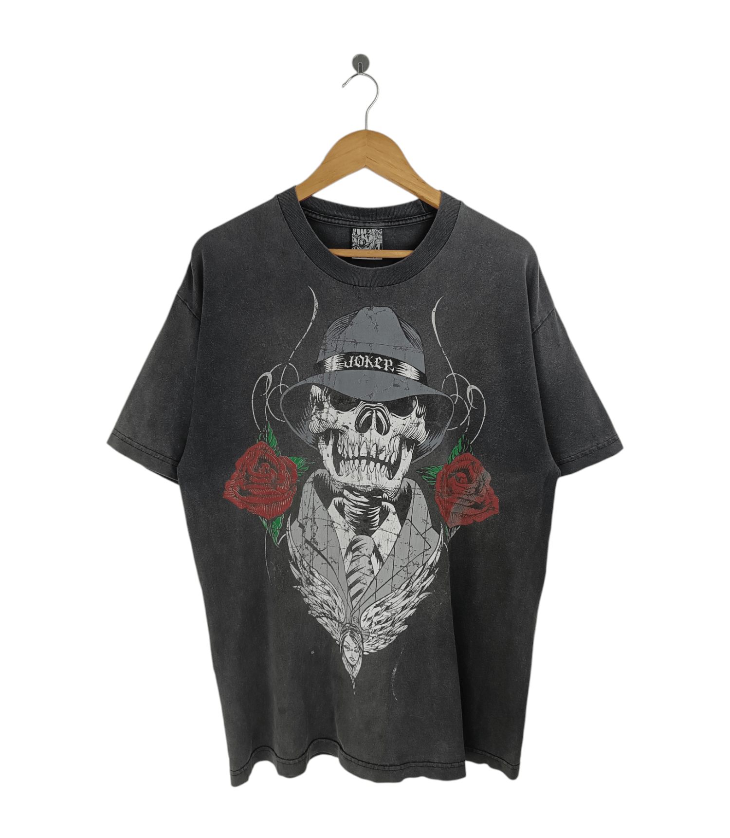 Skulls × Streetwear × Vintage VINTAGE 90'S JOKER MAFIA ROSES SKULL WORN ...