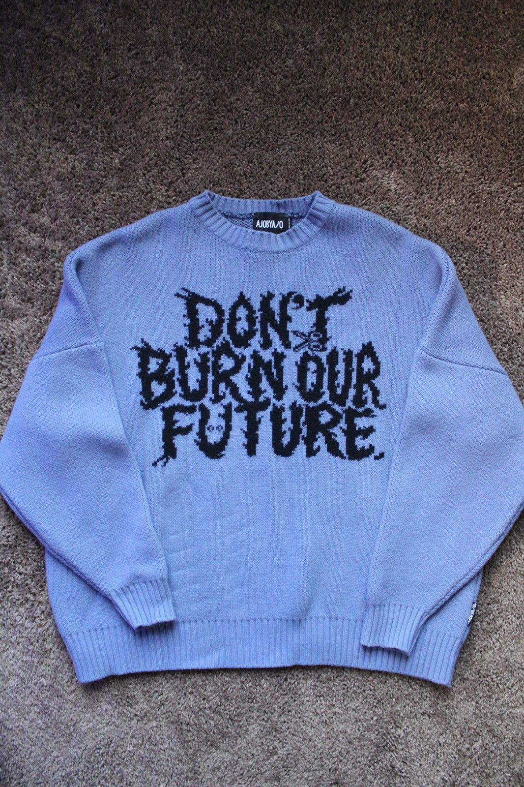 Streetwear DON’T BURN OUR FUTURE KNIT SWEATER | Grailed