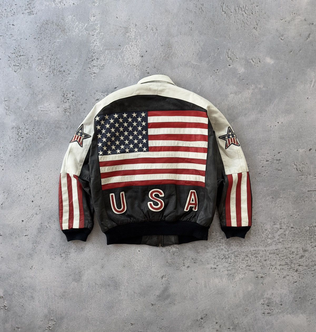 Leather Jacket Vintage 90s USA Y2K avantgarde streetwear leather jacket ...