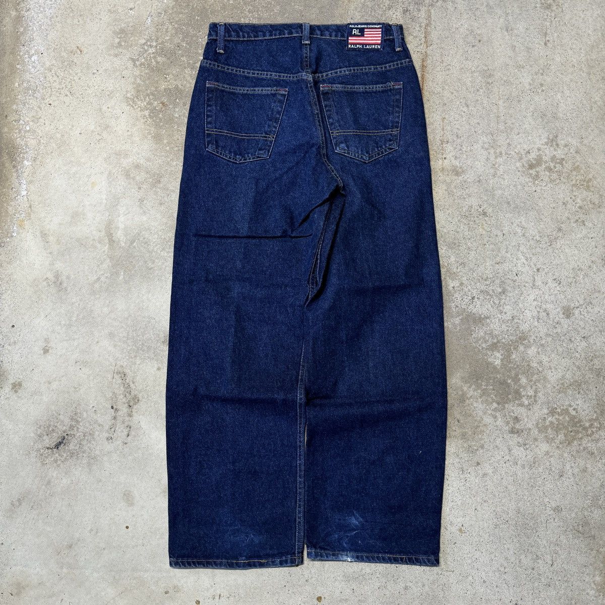 Polo Ralph Lauren VINTAGE POLO RALPH LAUREN BAGGY WIDE LEG DENIM BANNER JEANS | Grailed