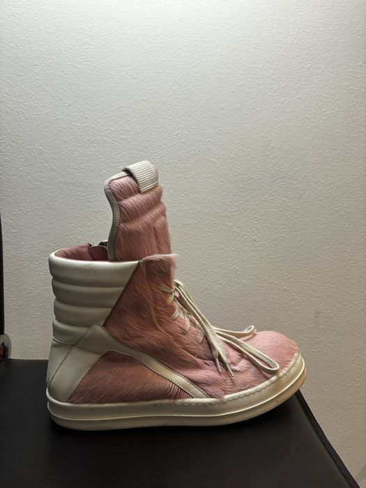Rick Owens Rick Owens Pink Pony Hair Geobaskets | Grailed