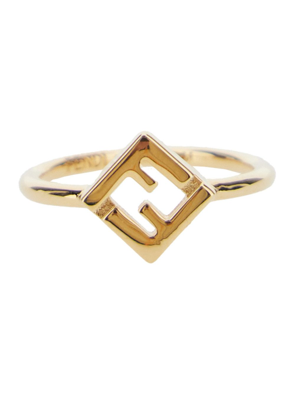 Fendi Metallic Ring with FF Plaque in Bronze Woman | Grailed