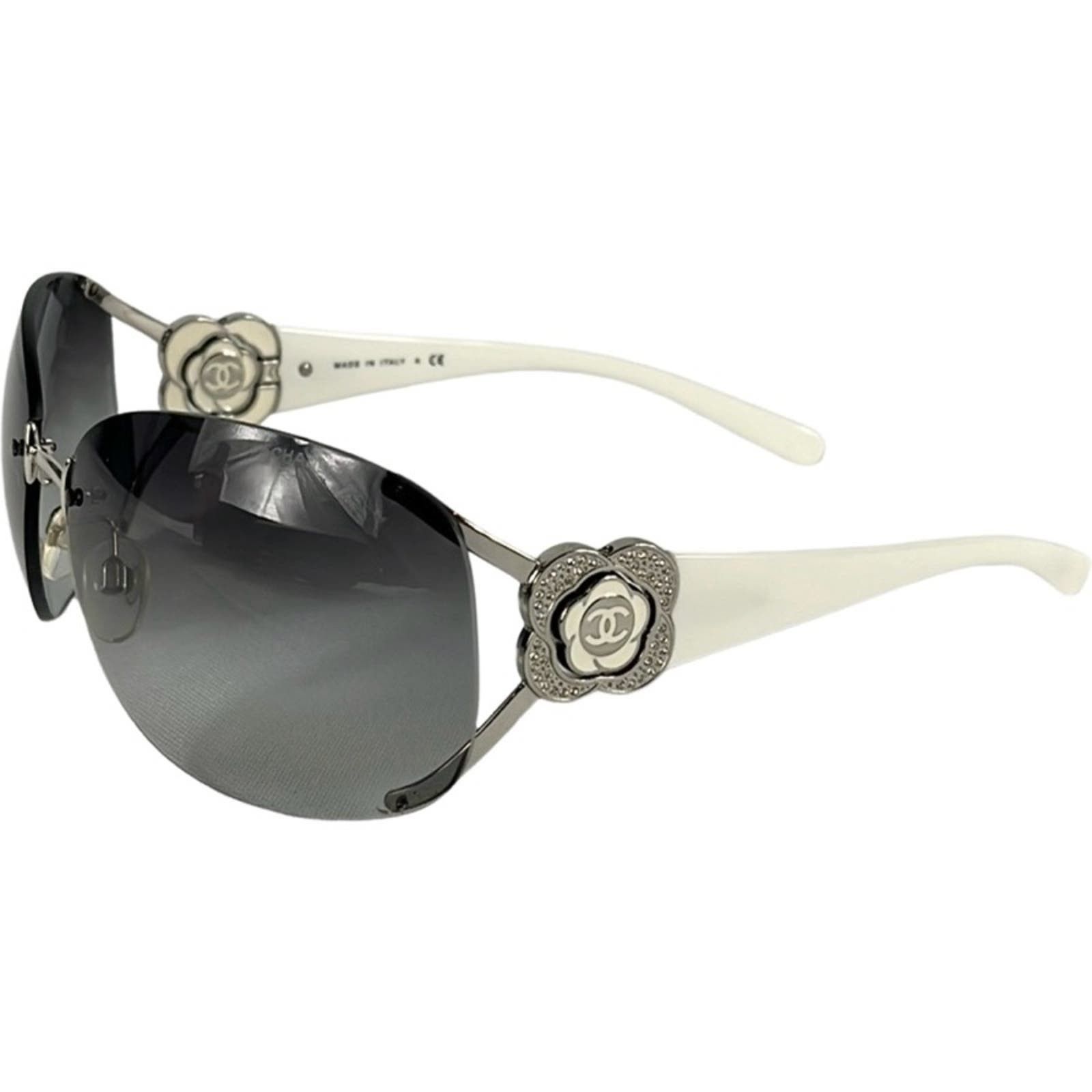 Chanel Chanel Camellia 4171 Rimless Shield Sunglasses | Grailed