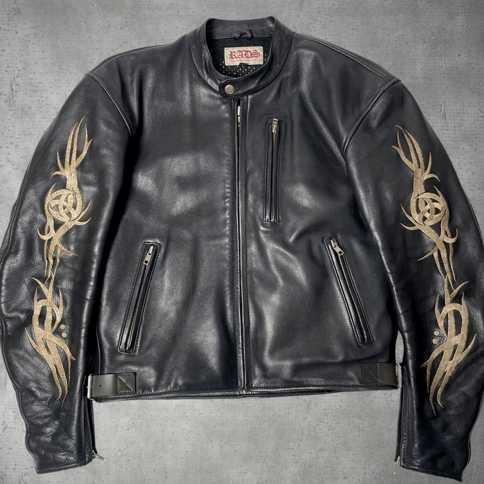 Kadoya Kadoya Battlesuit Black Leather Biker Jacket | Grailed