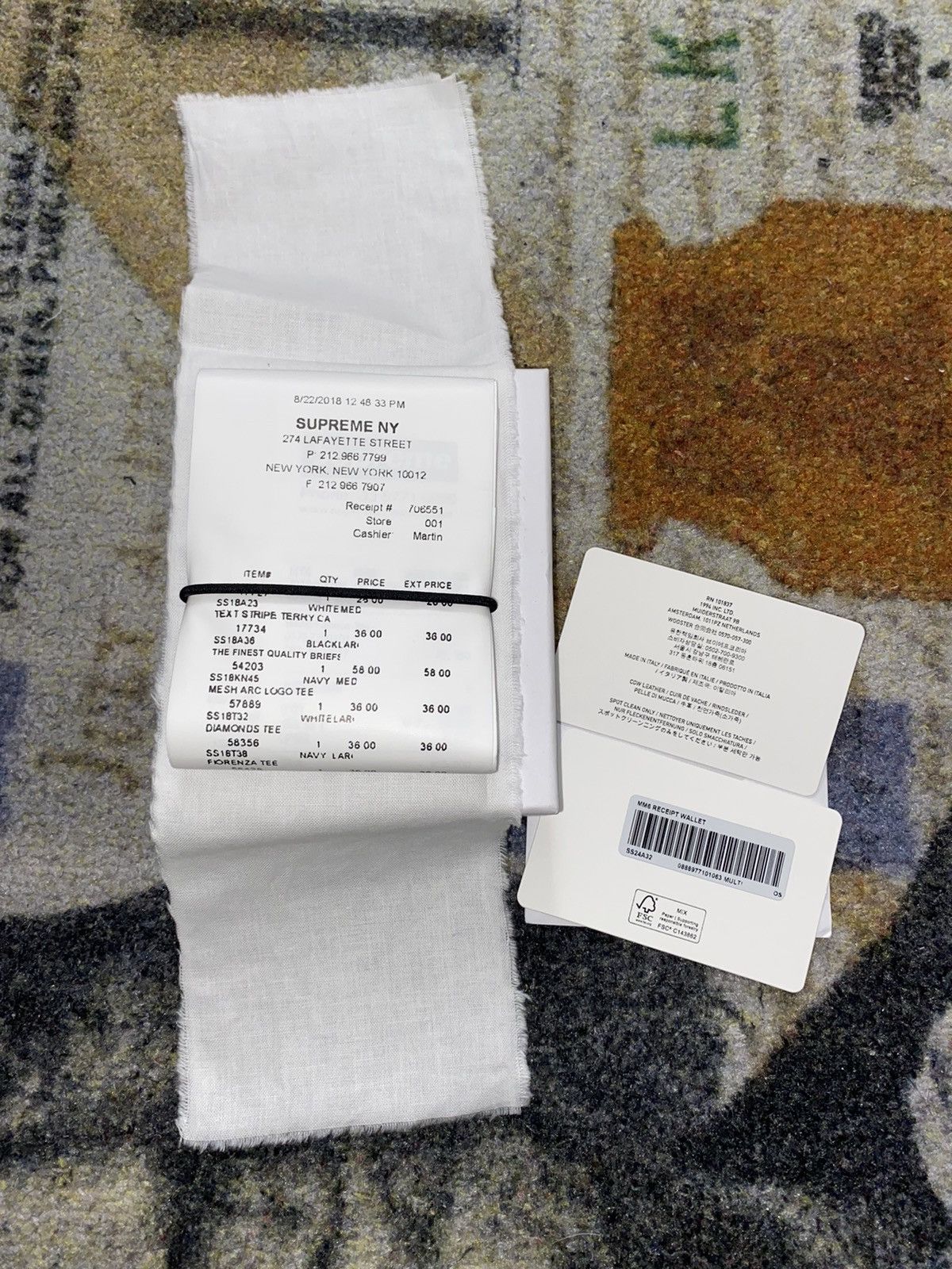 Maison Margiela × Supreme Supreme MM6 Maison Margiela Receipts Wallet ...