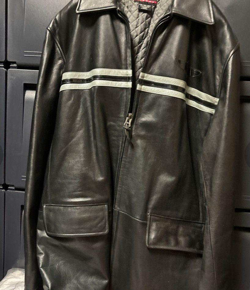 Jordan Brand × Nike Authentic Nike 2-3 Jordan Black 100% leather jacket ...
