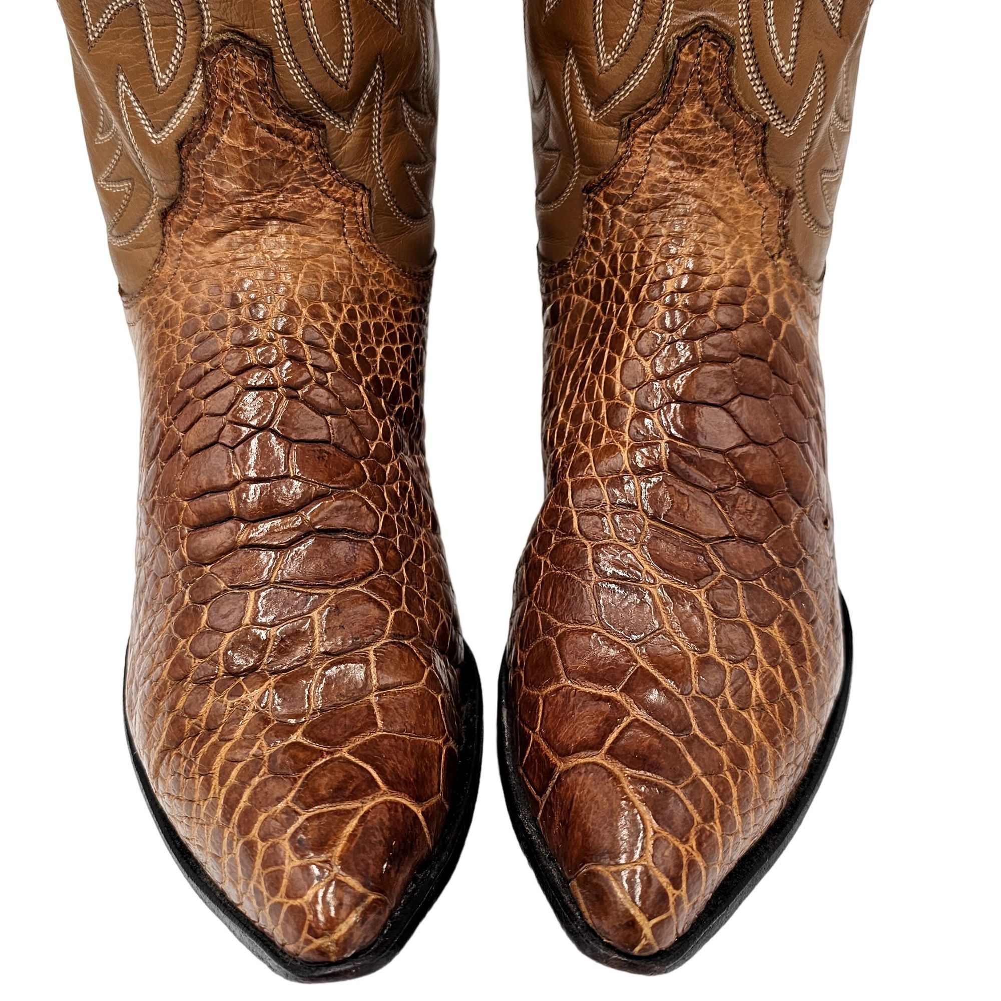 Justin Boots Vintage Exotic Justin Preban Sea Turtle Women 8AA Brown ...