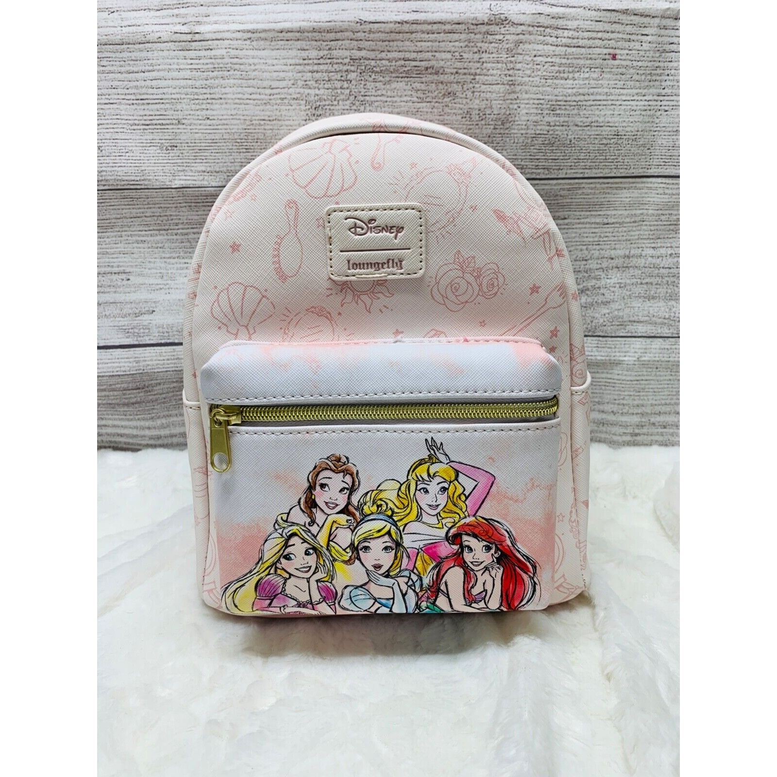 Disney Loungefly Disney Princess Icons Ariel Belle Aurora Rapunzel ...