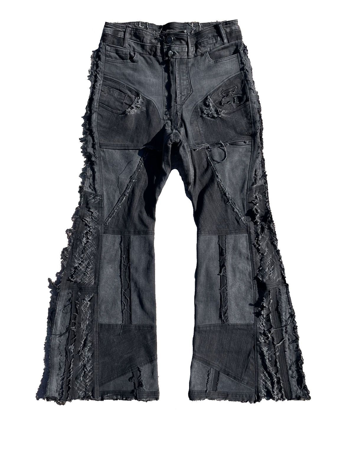 Designer Wide Leg Deconstructed Jeans | Grailed