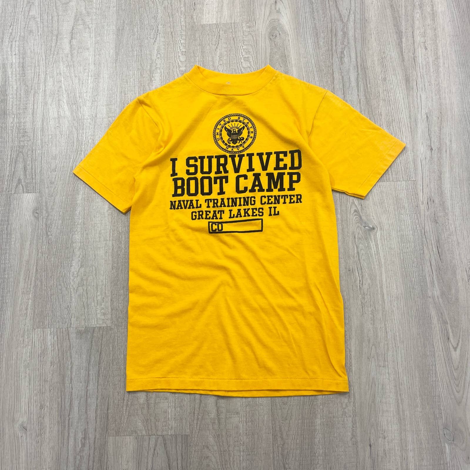 Vintage VINTAGE 1980s I Survived Boot Camp Naval Training Shirt | Grailed