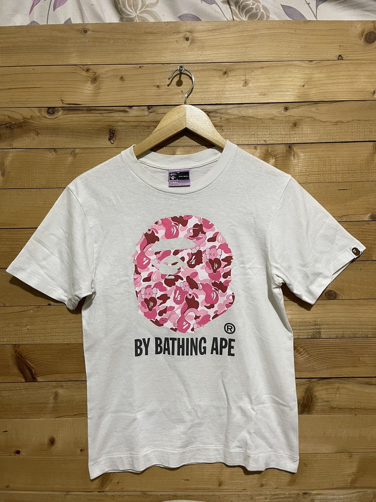 Bape × Kaws Bape x kaws pink camo tshirt | Grailed