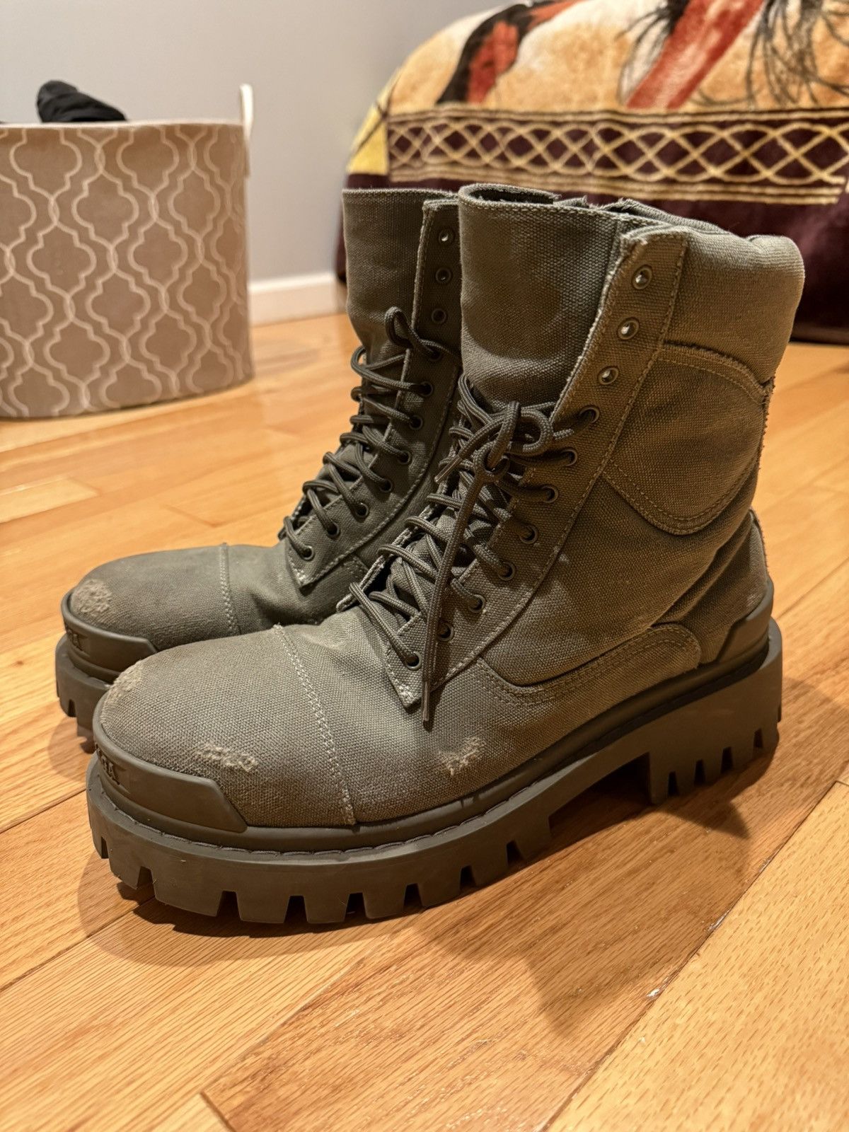 Balenciaga Balenciaga Strike boot khaki olive | Grailed