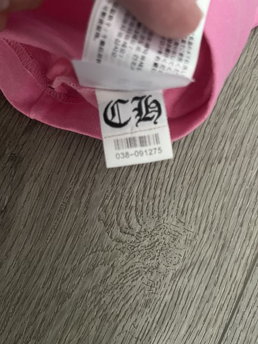 Chrome Hearts Chrome Hearts Pink Scroll Logo That Group Pocket T Shirt ...