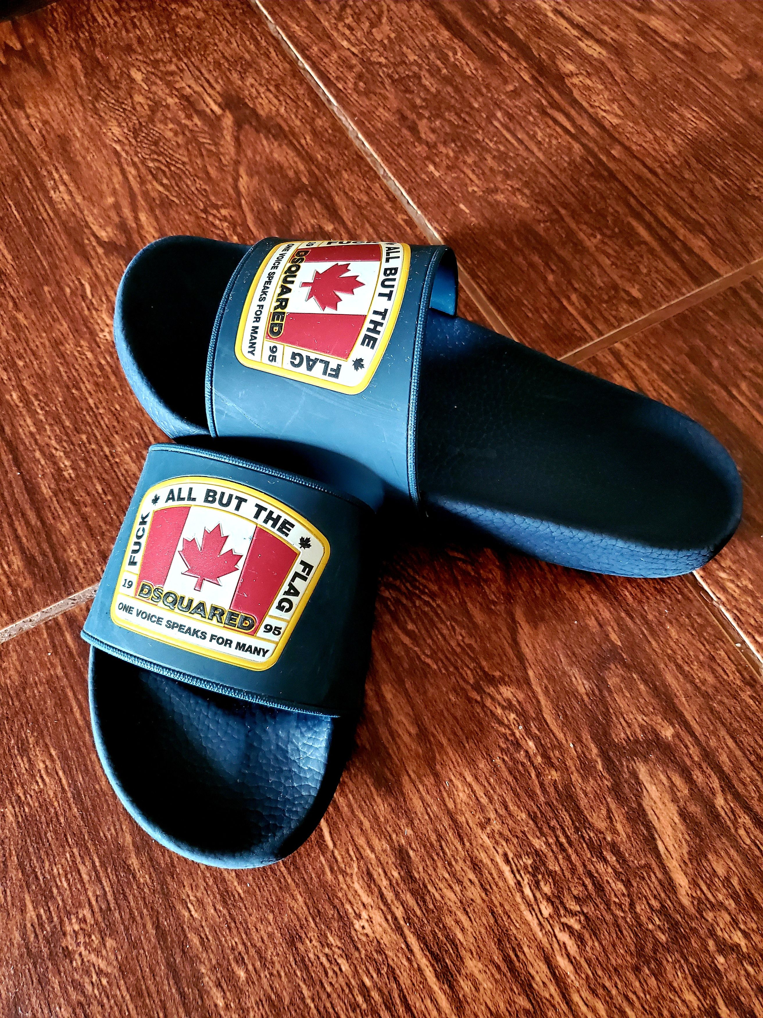 Dsquared2 DSQUARED band slippers fuck all but tne flag | Grailed
