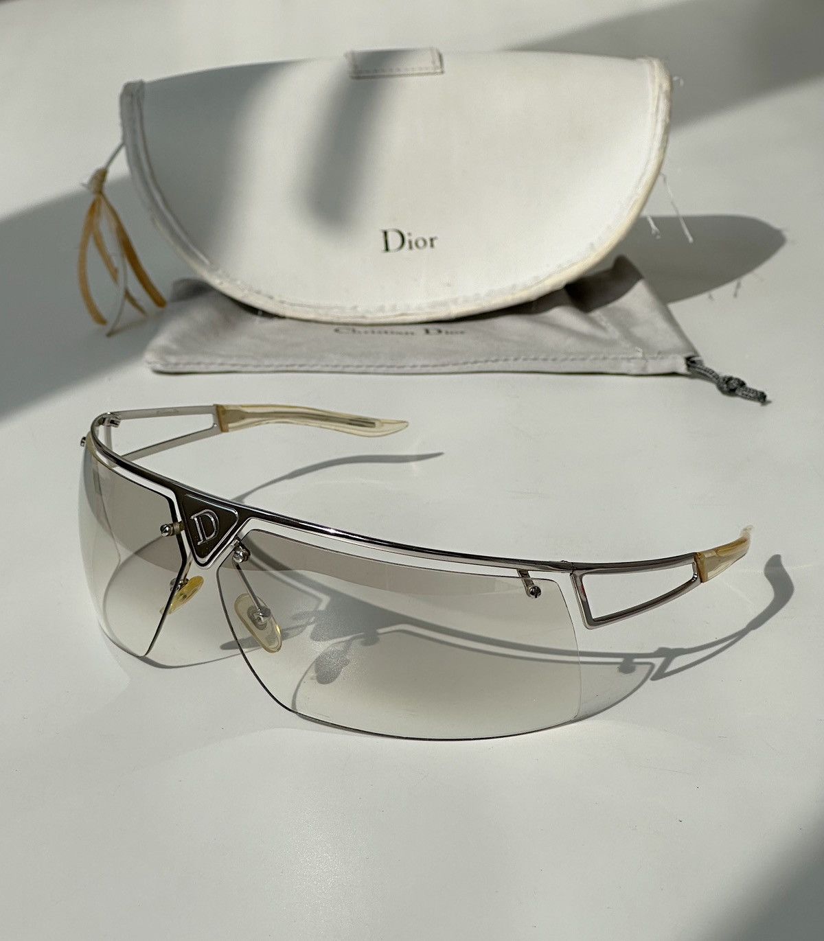 Dior × Streetwear × Vintage DIOR SS01 Dior Rave Party Silver Sunglasses ...