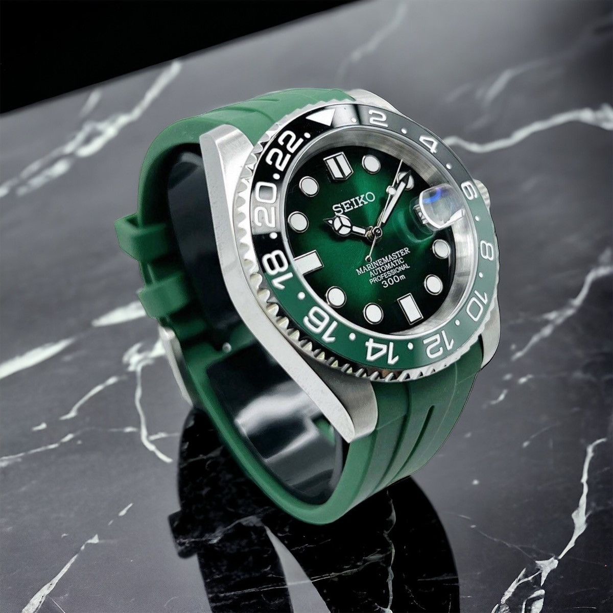 Seiko Seiko Mod Watch Hulk Sprite GMT-Master 41mm Green Rubber | Grailed