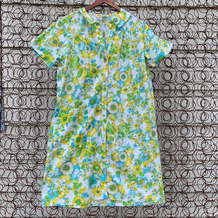 Vintage Vintage Caper Coat green floral sleep dress | Grailed