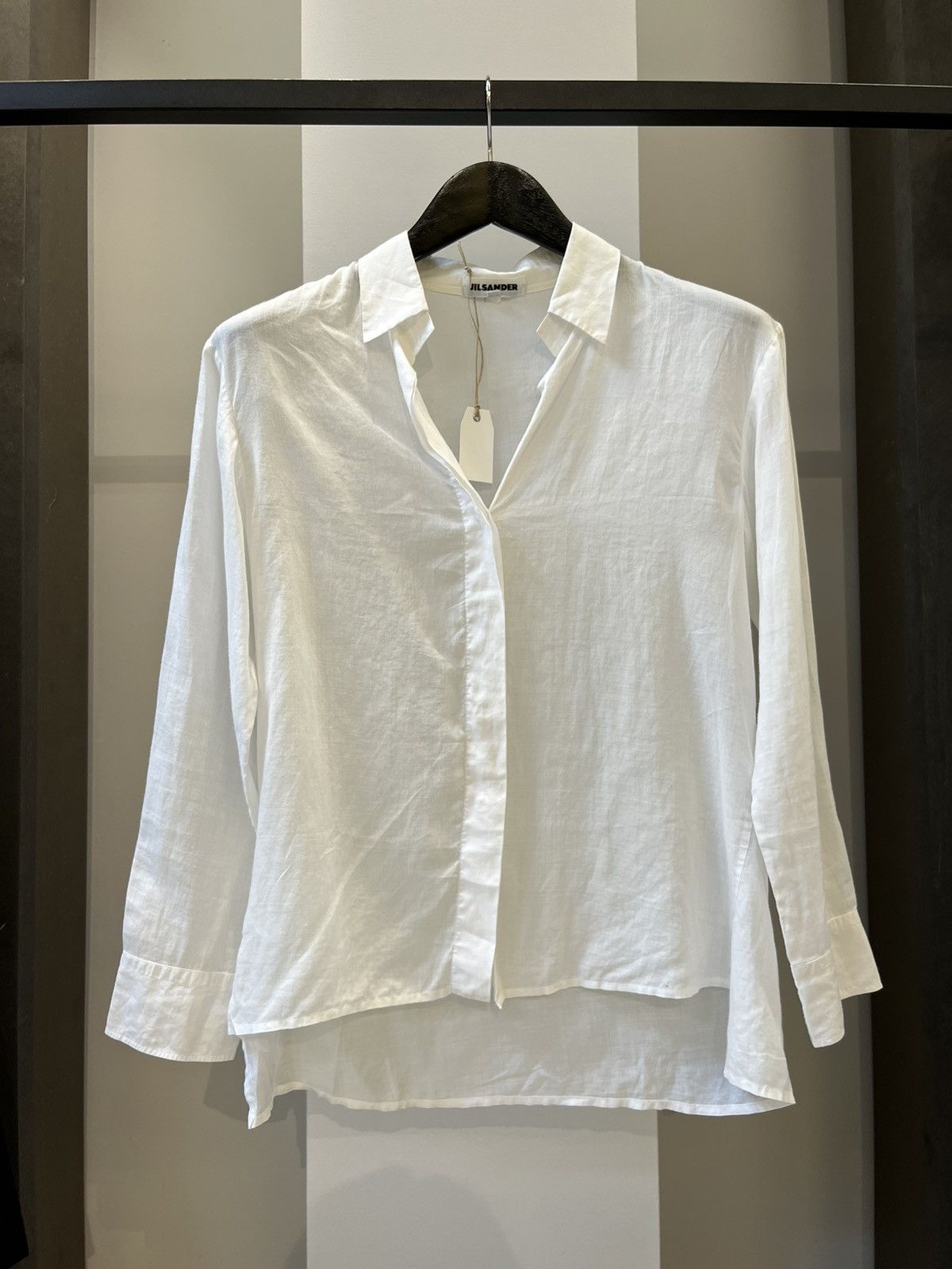 Jil Sander Jil Sander White Ramie See Through Button Up Shirt | Grailed