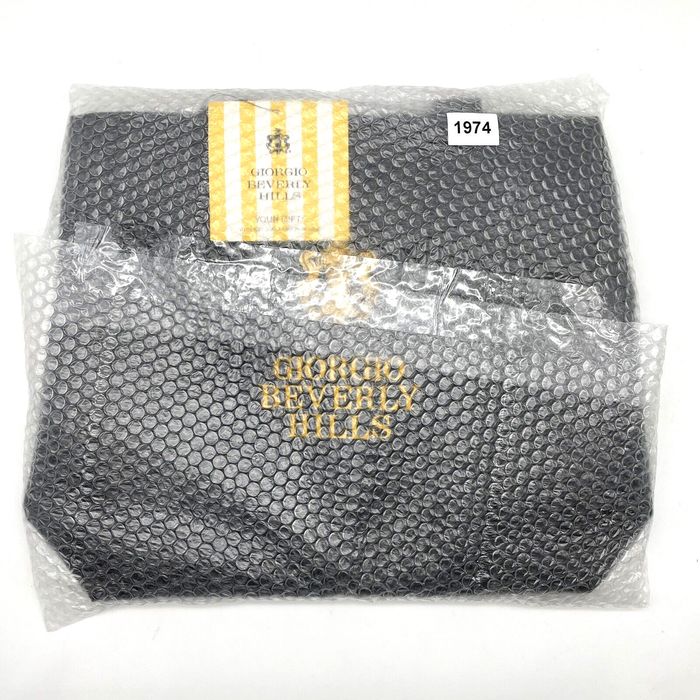 Giorgio 90s Giorgio Beverly Hills Black Gold Embroidered Tote 18x14" | Grailed