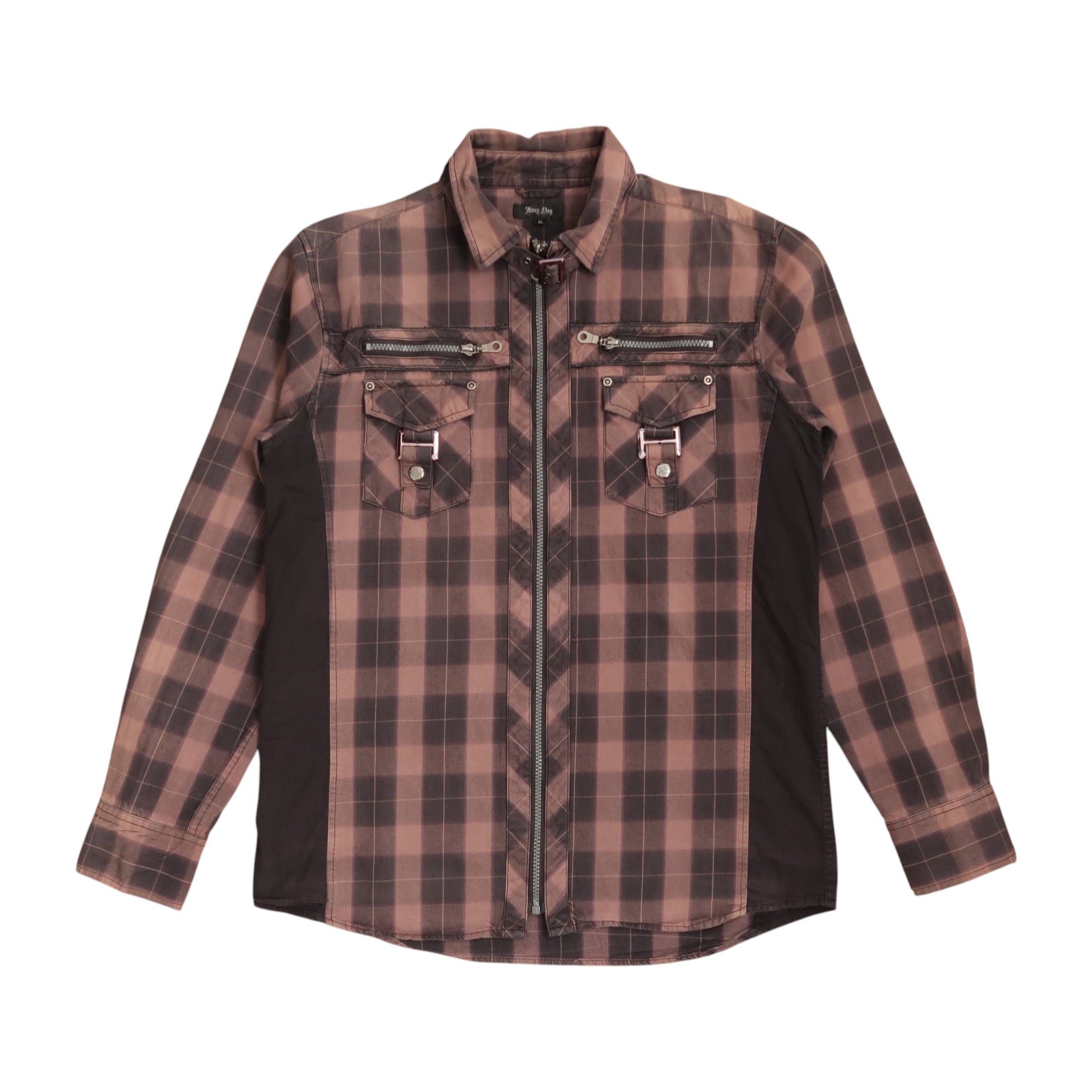 Japanese Brand 2000s Japanese Brand Navy Flag Anarchy Flannel Jacket ...