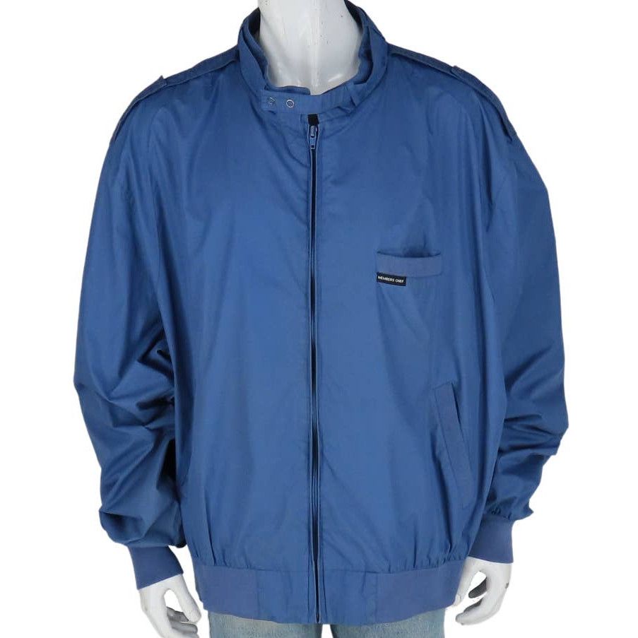 Members Only 80s Members Only Blue Cafe Racer Windbreaker Bomber Jacket ...