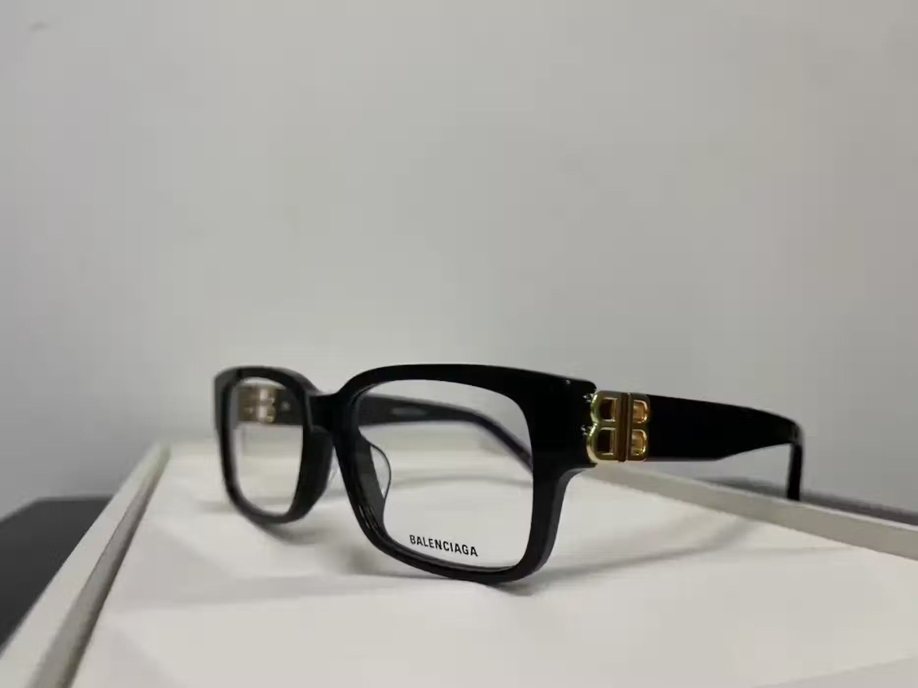 Balenciaga × Vintage NEW Balenciaga BB0105O Black Logo Glasses Eyeglass ...