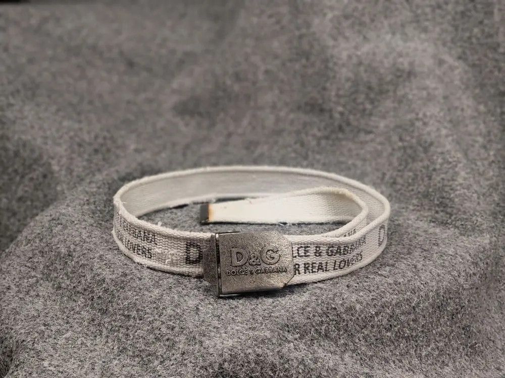 Vintage Vintage Dolce & Gabbana Logo Distresed White Y2K Style Belt ...