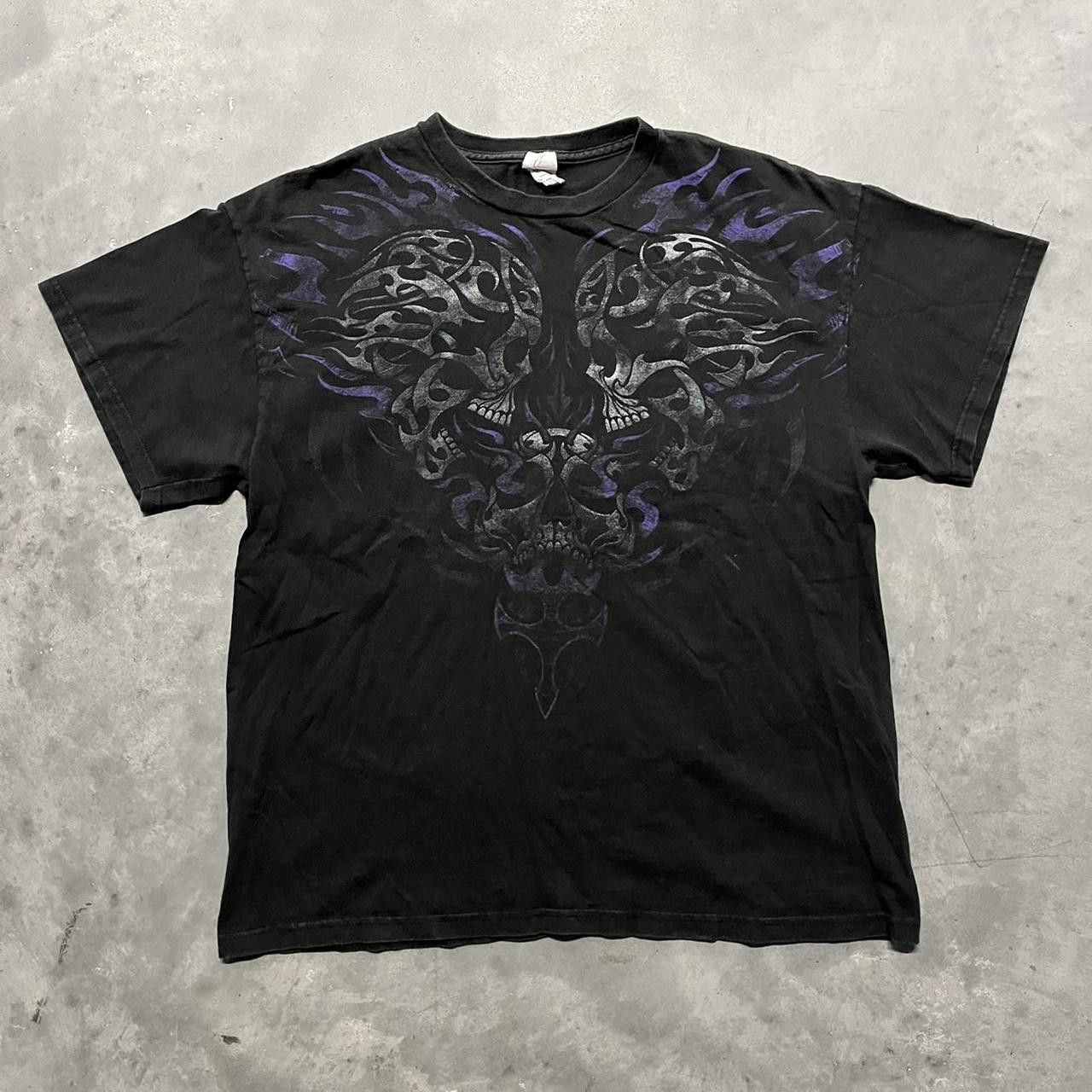 Vintage Crazy Vintage Y2K/2000s Grunge Cyber Goth Skulls Purple Flame ...