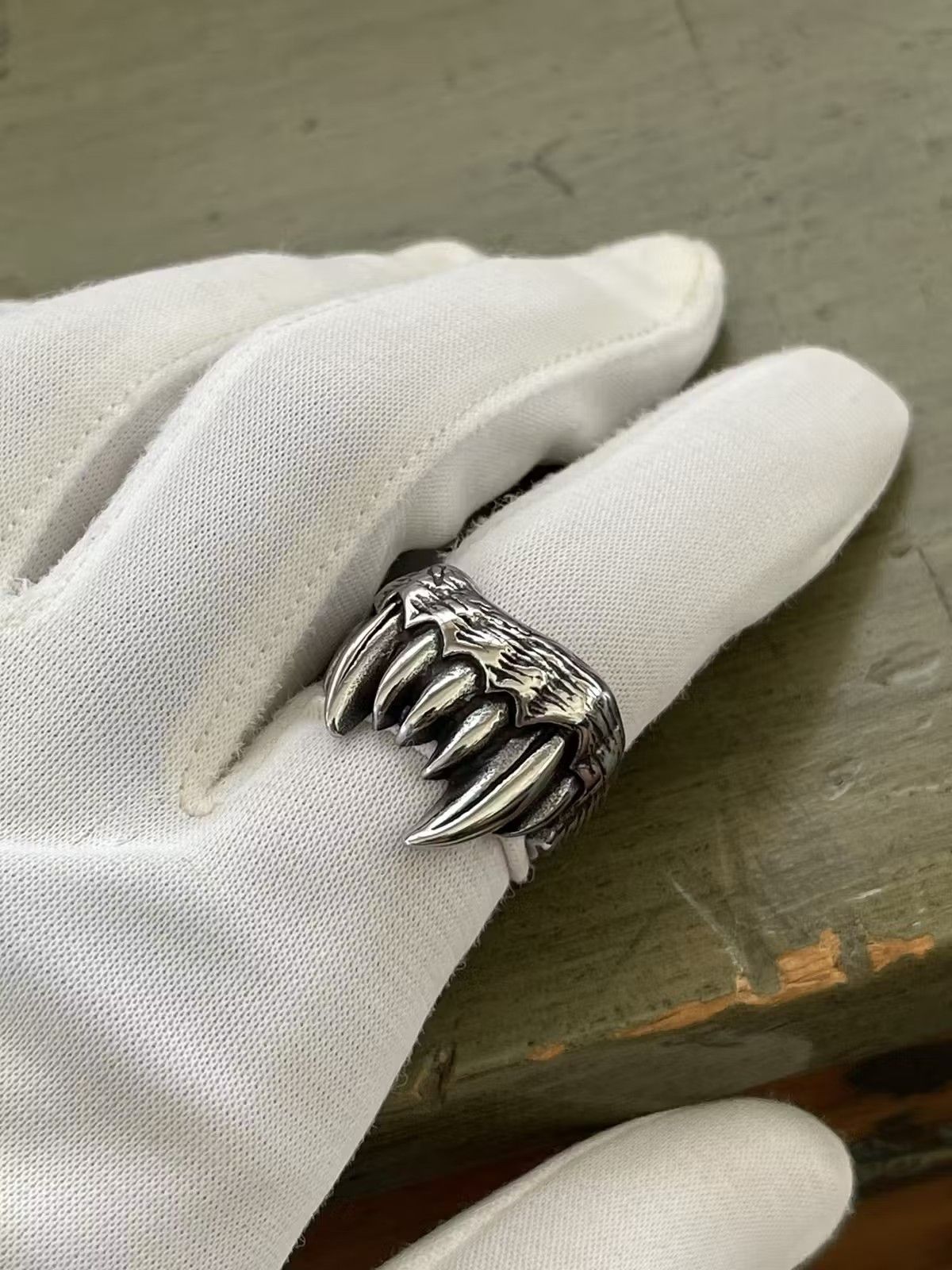Vintage Stainless Fang Punk Ring | Grailed