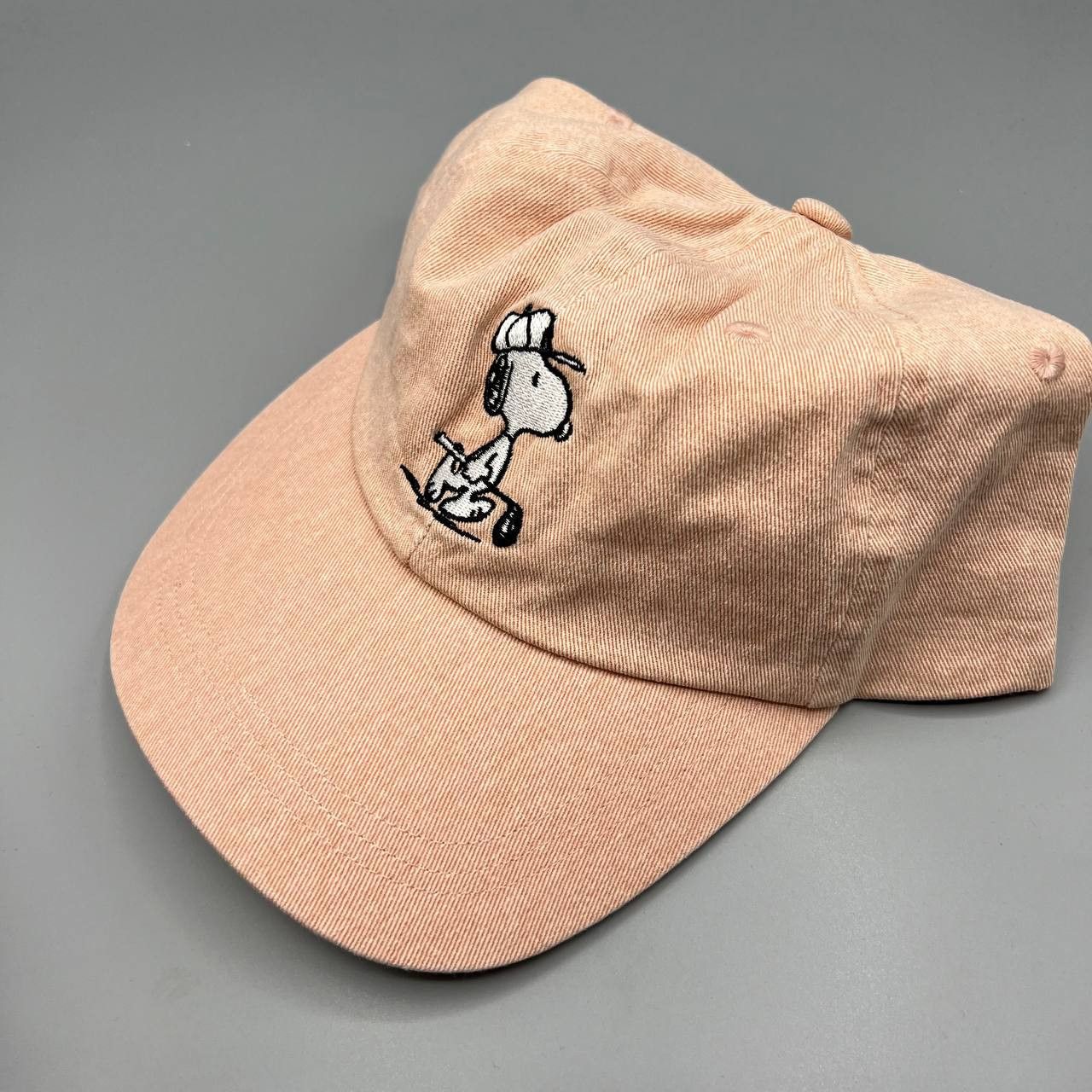 Peanuts Snoopy Hat Men Peach Golf Peanuts Washed Strap Back Cap New ...