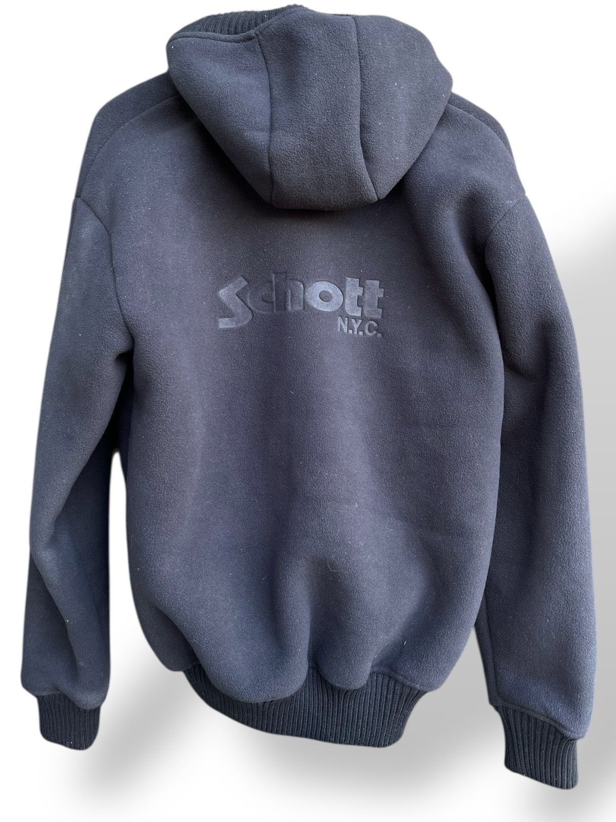 Schott Schott NYC Hoodie Full zip Sherpa Teddy Lined Fleece Jacket ...