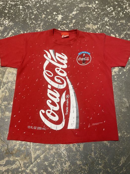 Vintage Vintage Coca-Cola Coke Red Water Drip Aop 1994 USA Tshirt | Grailed
