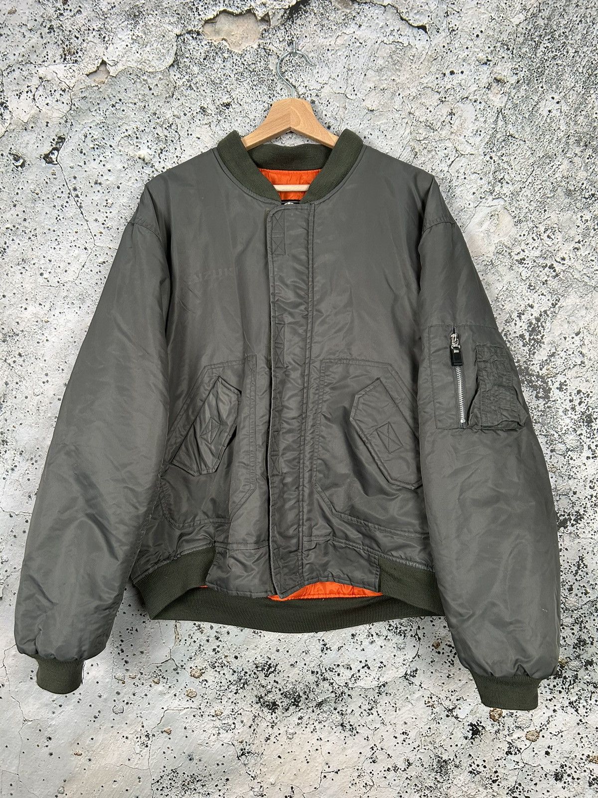 Military × Streetwear × Vintage Vintage Olive Bomber Jacket Military ...